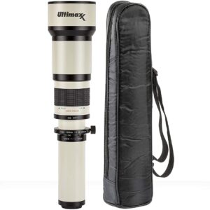 Ultimaxx 650-1300mm (w/ 2X Converter 1300-2600mm) Telephoto Zoom Lens Kit for EOS Rebel T3, T3i, T4i, T5, T5i, T6, T7 T6i, T6s, T7i, T8i, SL1, SL2, SL3, EOS 60D, 70D, 77D, 80D, 90D, 5D III, 5D IV, 6D