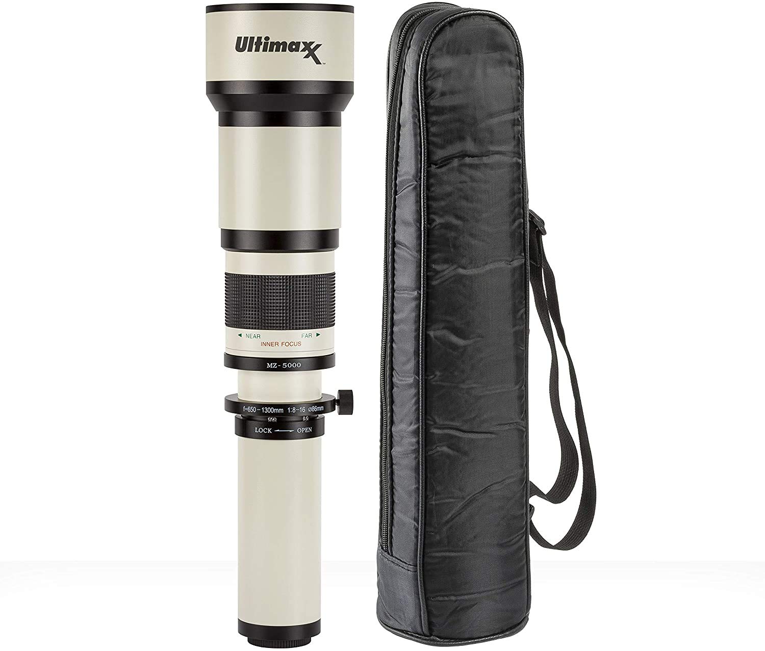 Ultimaxx 650-1300mm (w/ 2X Converter 1300-2600mm) Telephoto Zoom Lens Kit for EOS Rebel T3, T3i, T4i, T5, T5i, T6, T7 T6i, T6s, T7i, T8i, SL1, SL2, SL3, EOS 60D, 70D, 77D, 80D, 90D, 5D III, 5D IV, 6D