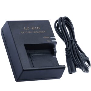 lc-e10 battery quick charger for canon: lp-e10 lc-e10c lc-e10e battery compatible with canon eos rebel t3 t5 t6 t7 t100 1500d 2000d 3000d 4000d 1300d 1200d 1100d cameras power supply