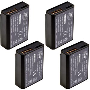 bm premium 4 pack of lp-e10 batteries for canon eos rebel t3, t5, t6, t7, kiss x50, kiss x70, eos 1100d, eos 1200d, eos 1300d, eos 2000d digital cameras