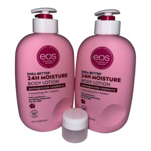 eos lotion pomegranate raspberry body lotion with shea better bundle plus one 1.25 oz tsa approved travel container