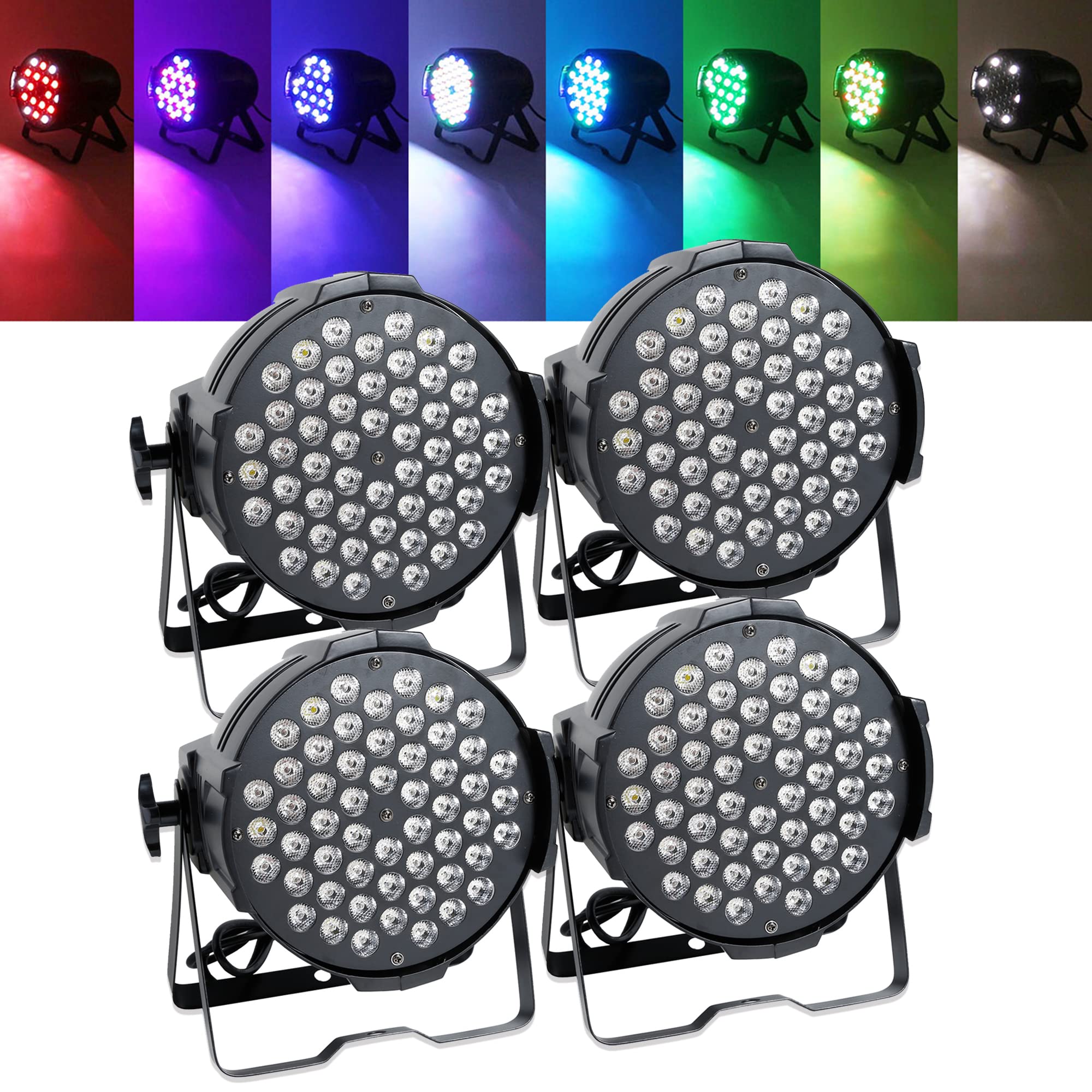 TENGCHANG 4Pcs 180W LED Stage Par 64 Light DMX512 RGBW Stage Washer Wedding DJ 54x3W