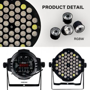 TENGCHANG 4Pcs 180W LED Stage Par 64 Light DMX512 RGBW Stage Washer Wedding DJ 54x3W