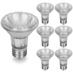 par 20 6 pack fl25 35par20/fl 35 watt halogen spot light bulb replacement 120v 130v base flood beam lighting range hood oven par20 reflector excel bulbs dl kitchen bathroom ceiling can lamp 35w e26 6p