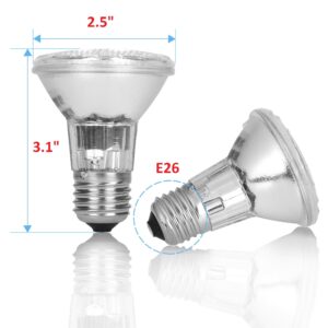 Par 20 6 Pack FL25 35PAR20/FL 35 Watt Halogen Spot Light Bulb Replacement 120V 130V Base Flood Beam Lighting Range Hood Oven PAR20 Reflector Excel Bulbs DL Kitchen Bathroom Ceiling Can Lamp 35W E26 6P