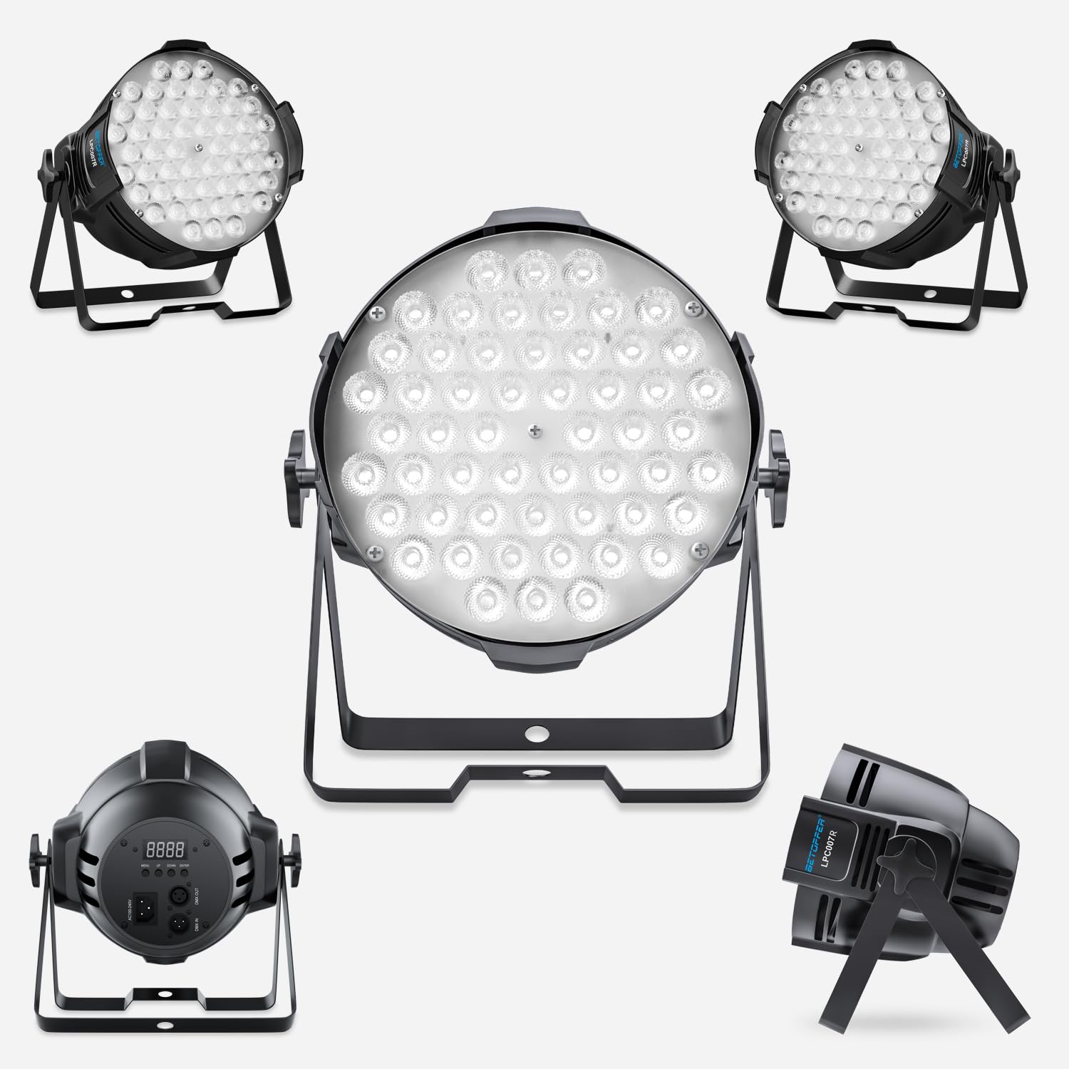 BETOPPER LED DJ Lights, 54x3W Stage Lights with Remote, RGB Par Lights, Sound Active Stage Lighting, Indoor Uplights DMX 512 Par Can, Wash Lights for Parties,School Events,Live Show,Concert(4 Packs)