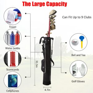 PGM Golf Sunday Bags - LightweightGolf Bag with Strap and Stand – Easy to Carry and Durable Pitch Putt Golf Bag – Golf Stand Bag for The Driving Range, Par 3 and Executive Courses – Golf Gun Bag