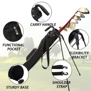 PGM Golf Sunday Bags - LightweightGolf Bag with Strap and Stand – Easy to Carry and Durable Pitch Putt Golf Bag – Golf Stand Bag for The Driving Range, Par 3 and Executive Courses – Golf Gun Bag