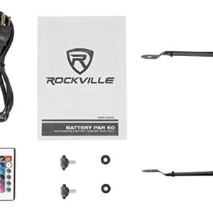 (10) Rockville BATTERY PAR 50 Rechargeable LED DMX DJ Club Wash Up-Lights+Remote