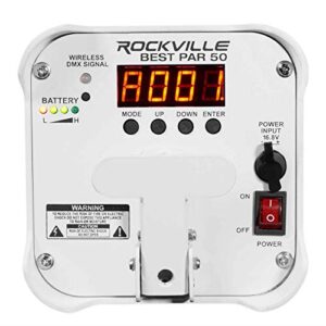 3) Rockville BEST PAR 50 White Rechargeable Par Lights Wireless DMX+RGBWA+UV+Bag