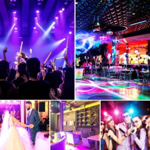 U`King 36W Rechargeable LED Stage Par Lights - 12 Pack, Battery Powered, RGB, Sound Activated, Remote Control, for Wedding, DJ Disco Events, Church Live Party