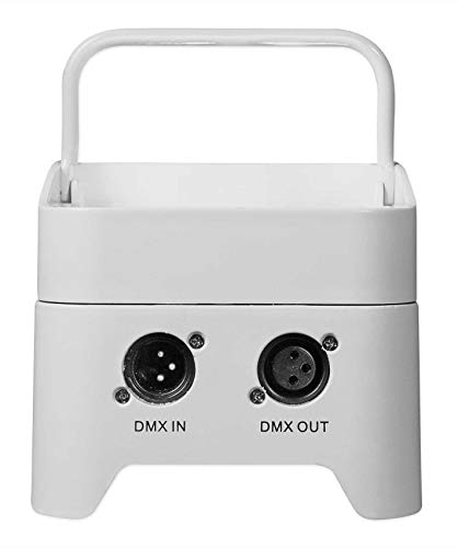 4) Rockville Best PAR 50 White Rechargeable Par Lights Wireless DMX+RGBWA+UV+Bag