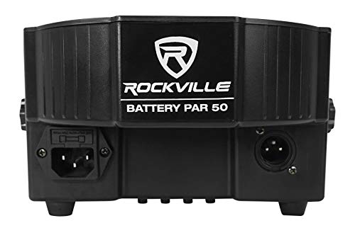 (3) Rockville BATTERY PAR 50 Rechargeable LED DMX DJ Wash Up-Lights+Remotes+Bag