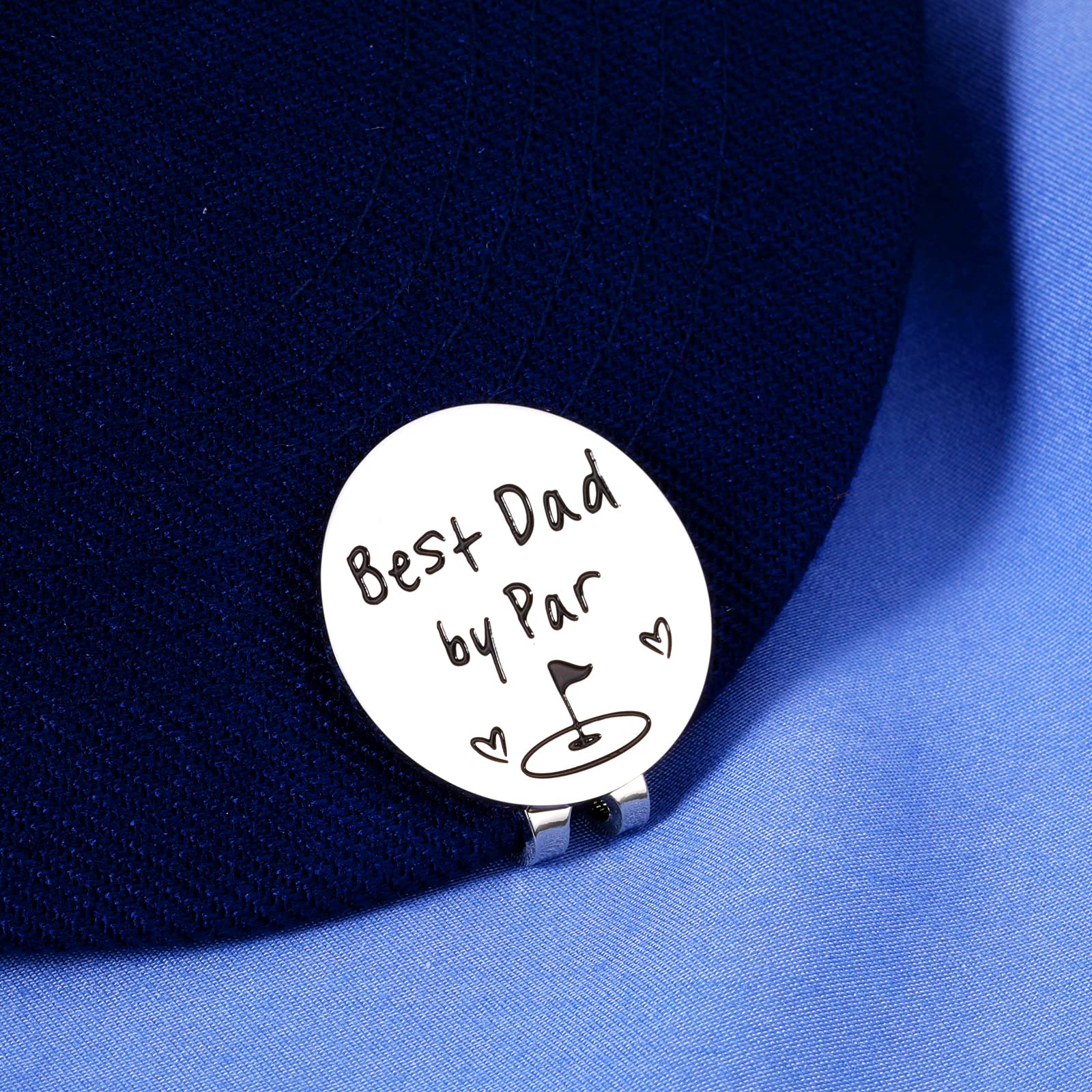 Fathers Day Present for Husband from Wife Gag Gifts for Dad from Daughter Best Dad by Par Golf Ball Marker New Daddy Birthday Gifts for First Time Dad to Be Valentines Day Christmas Magnetic Hat Clip