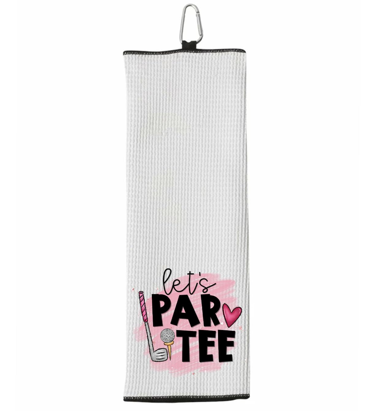 Set of 3 Golf Towels - Let's Par Tee - Greatest Mom by Par - Every Day Is a Good Day for Golf - Tri-fold 100% Microfiber Waffle Weave with Clip