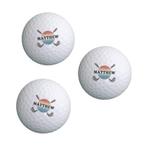 personalization universe - best dad by par customized golf balls - father's day & birthday gift set for dad - golf accessories with personalized messages - pack of 3