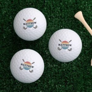 Personalization Universe - Best Dad by Par Customized Golf Balls - Father's Day & Birthday Gift Set for Dad - Golf Accessories with Personalized Messages - Pack of 3