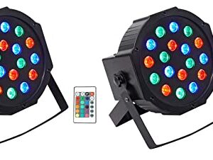 (2) Rockville BATTERY PAR 50 Rechargeable LED DMX DJ Club Wash Up-Lights+Remote