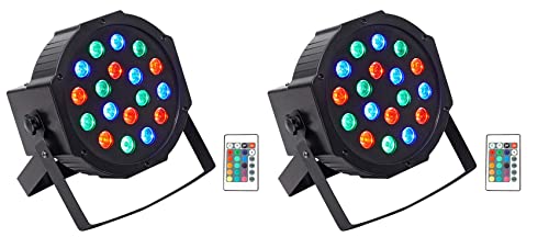 (2) Rockville BATTERY PAR 50 Rechargeable LED DMX DJ Club Wash Up-Lights+Remote