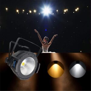 Seven Stars 100W Stage Light Warm White & Cool White, COB Par Light LED Stage Spotlight DMX DJ Lights Par Wash Light Strobe Light for Church, Concert, Photo Studio, Wedding, Live Show (4 Packs)