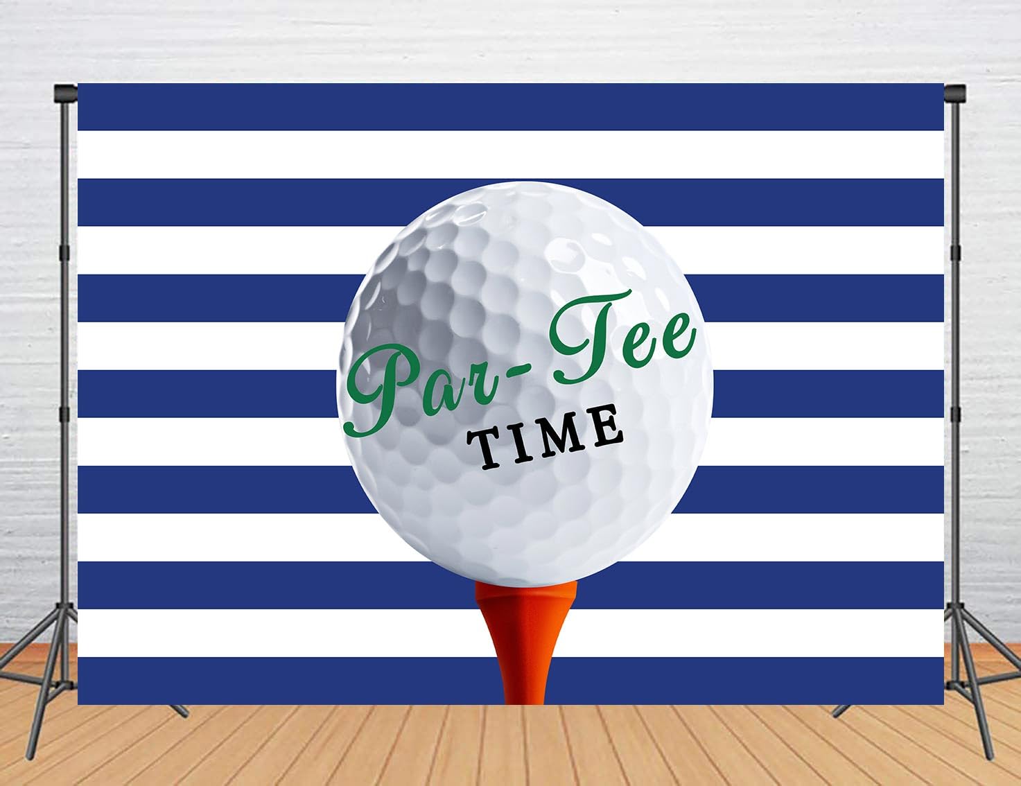 Blue Stripes Par-Tee Golf Backdrop for Birthday Retirement Party 5x3FT Sports Leisure Club Decoration Banner Background Photography Photo Booth Studio Props RBJMYLU272