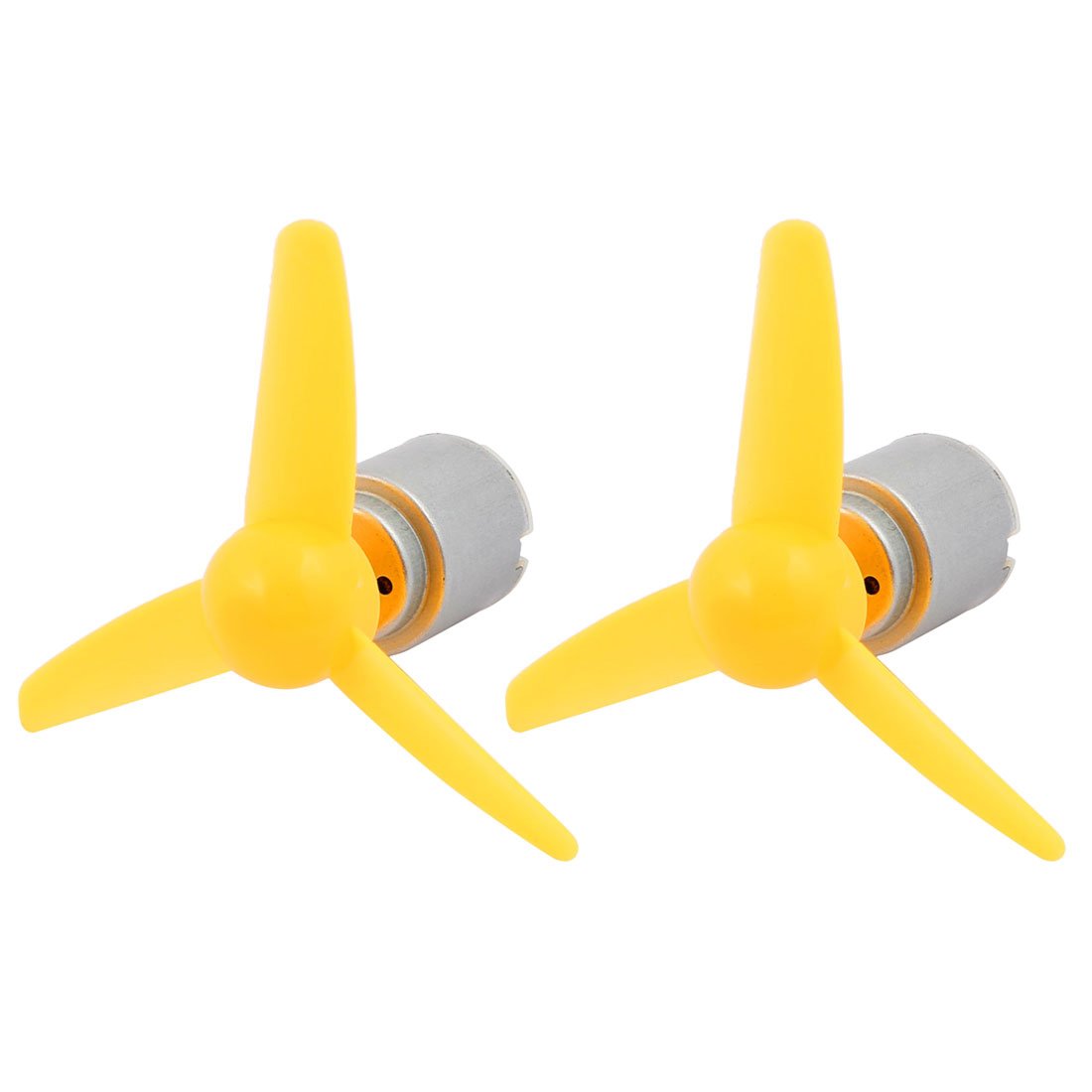 IIVVERR DC 5V 0.13A 6600RPM High Torque Motor 3-Vane Yellow Propeller 80mmx2mm 2Pcs (DC 5V 0.13A 6600RPM Motor de alto par 3 hélices hélice amarilla 80mmx2mm 2Pcs