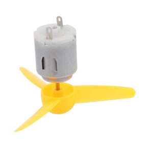 IIVVERR DC 5V 0.13A 6600RPM High Torque Motor 3-Vane Yellow Propeller 80mmx2mm 2Pcs (DC 5V 0.13A 6600RPM Motor de alto par 3 hélices hélice amarilla 80mmx2mm 2Pcs