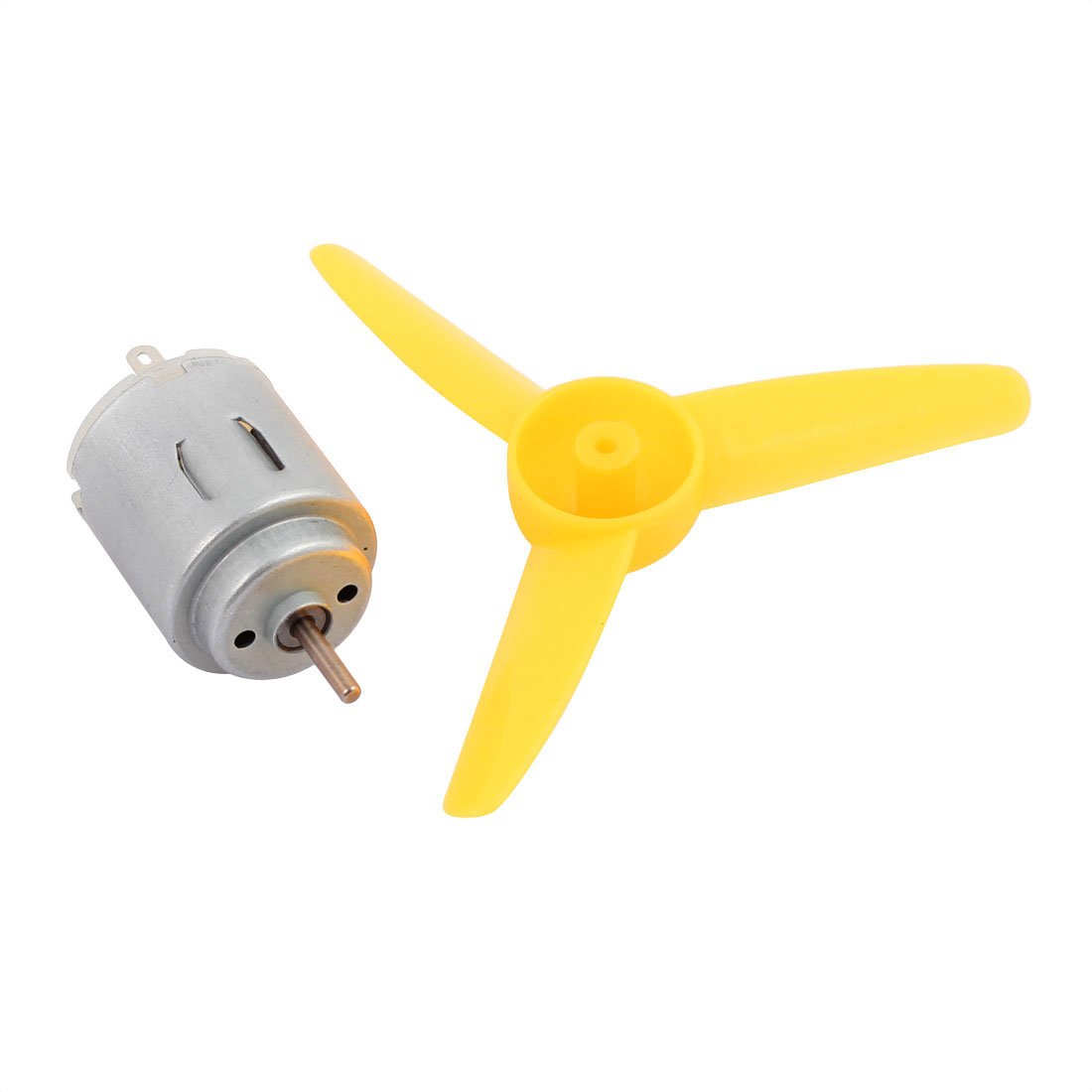 IIVVERR DC 5V 0.13A 6600RPM High Torque Motor 3-Vane Yellow Propeller 80mmx2mm 2Pcs (DC 5V 0.13A 6600RPM Motor de alto par 3 hélices hélice amarilla 80mmx2mm 2Pcs