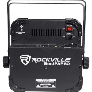 (12) Rockville BEST PAR 60 Battery Wash Lights Wireless DMX+384 Ch. Controller