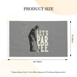 IMEEGIEN Let S Par Tee Flag 3x5 Ft Double-Sided Outdoor Decoration Banner Durable Home Yard Flags Polyester Welcome Flag