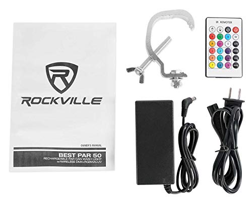 (6) Rockville BEST PAR 50 White Rechargeable Wash Lights w/Wireless DMX+Backpack