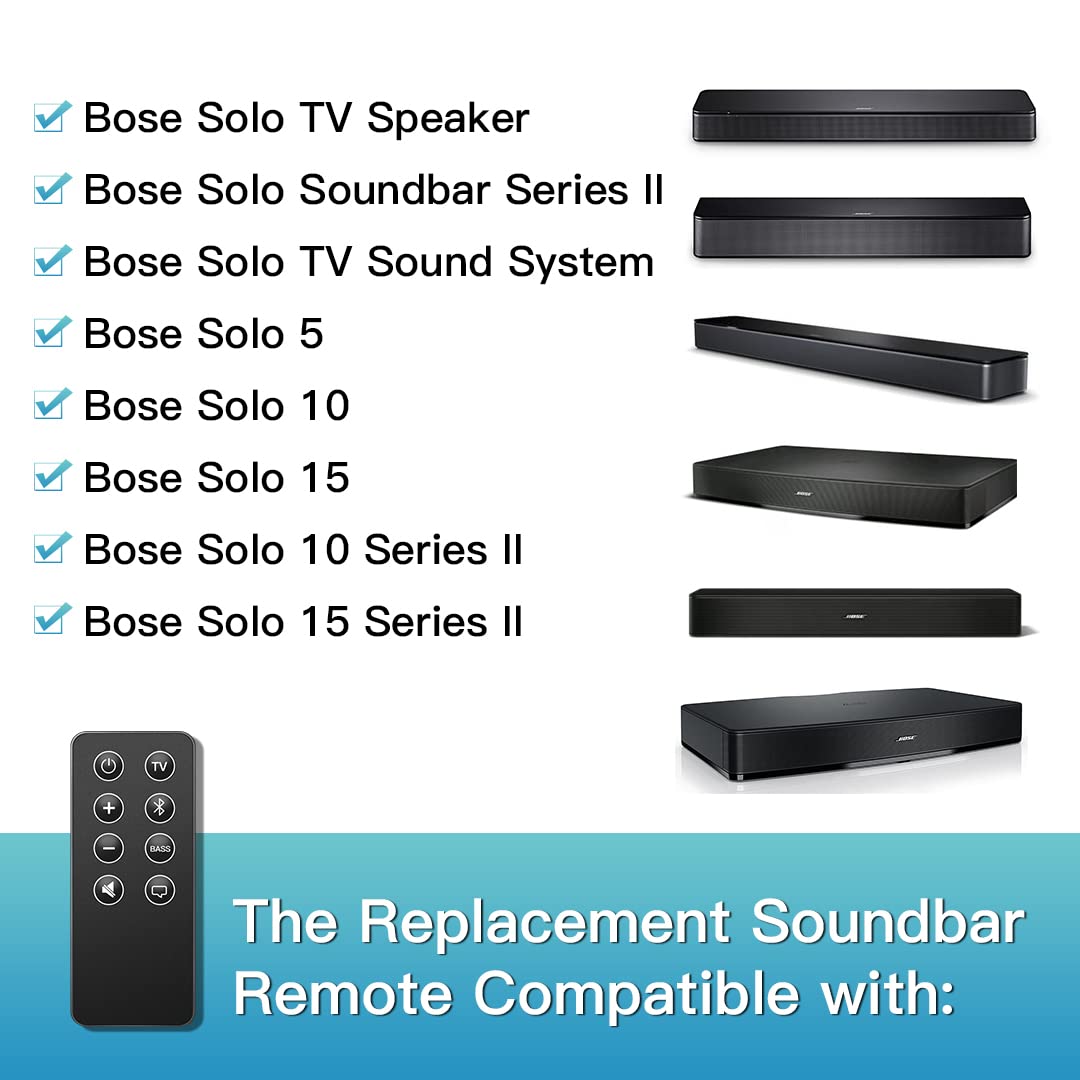 Remote Control Replacement for Bose Solo Soundbar Series II and TV Speaker Remote,Compatible with Bose Solo 5 10 15 Series II TV Sound System 732522 410376 418775 431974 845194 740928-1120 838309-1100