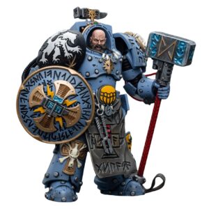 HiPlay JoyToy Warhammer 40K Collectible Figure: Space Wolves Arjac Rockfist 1:18 Scale Action Figures JT6878 (Rockfist)