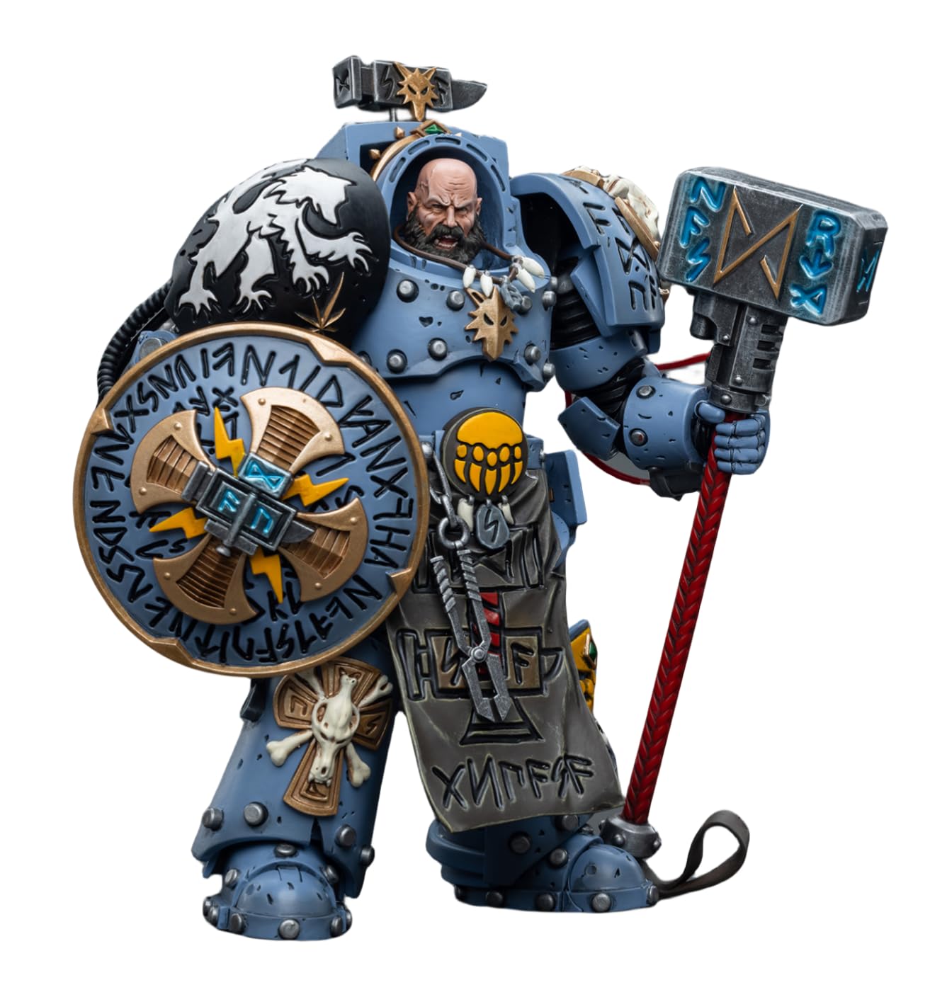 HiPlay JoyToy Warhammer 40K Collectible Figure: Space Wolves Arjac Rockfist 1:18 Scale Action Figures JT6878 (Rockfist)