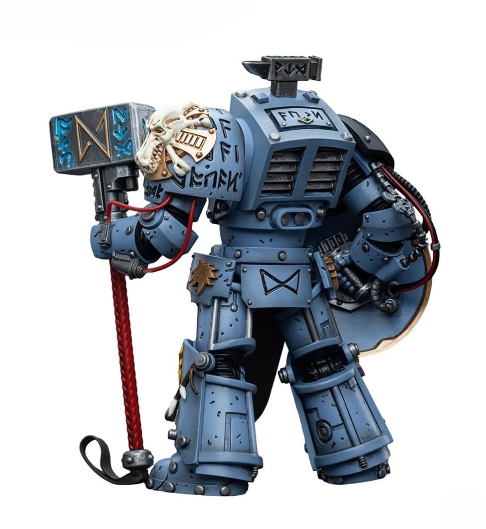 HiPlay JoyToy Warhammer 40K Collectible Figure: Space Wolves Arjac Rockfist 1:18 Scale Action Figures JT6878 (Rockfist)