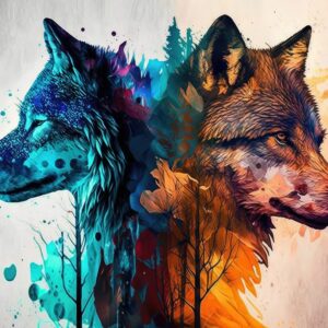 TUMOVO Paint by Numbers Wolf DIY Paint by Numbers for Adults Beginner Animals Paint by Number Kits on Canvas with Brushes and Acrylic Pigment Gift for Home Wall Decorations 16"x20"(Frameless)