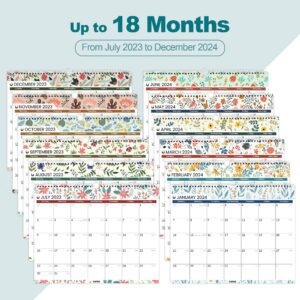 SUNEE Wall Calendar 2023-24, Now to December 2024, 15 Months Large Monthly Calendar for Office, 14.5x11.5, Floral Decorative