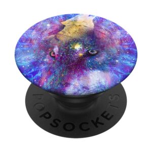 edm trippy wolf rave - space wolves popsockets swappable popgrip