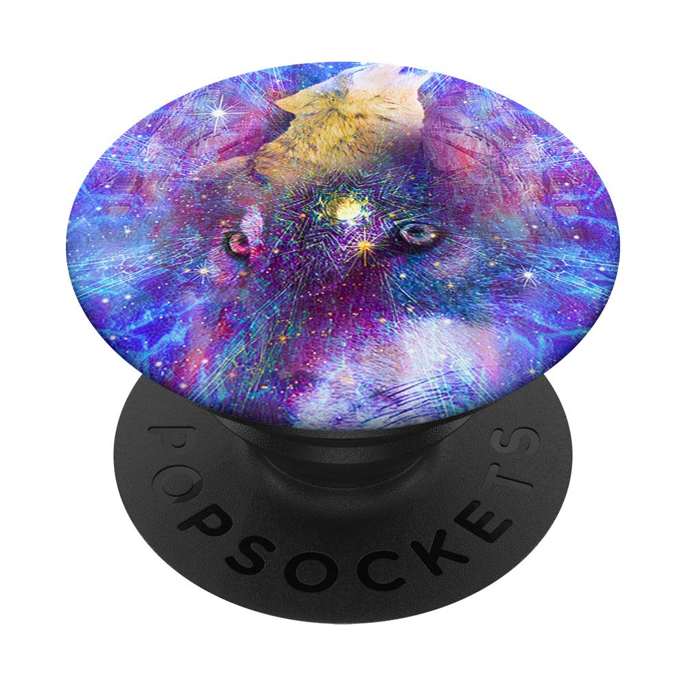 EDM Trippy Wolf Rave - Space Wolves PopSockets Swappable PopGrip