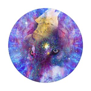 EDM Trippy Wolf Rave - Space Wolves PopSockets Swappable PopGrip