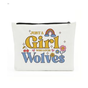 nbian wolves gifts wolves makeup bag for women best gifts for animal birthday gift for girl best friend sister daughter - just a girl who loves tackle wolves