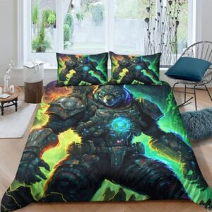 dagrod fluffy duvet cover bedding set with pillow cases cosmic space wolves 3d print quilt cover breathable and moisture-proof cosy soft bedding se king（220x240cm）