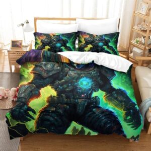 DAGROD Fluffy Duvet Cover Bedding Set with Pillow Cases Cosmic Space Wolves 3D Print Quilt Cover Breathable and Moisture-Proof Cosy Soft Bedding Se King（220x240cm）