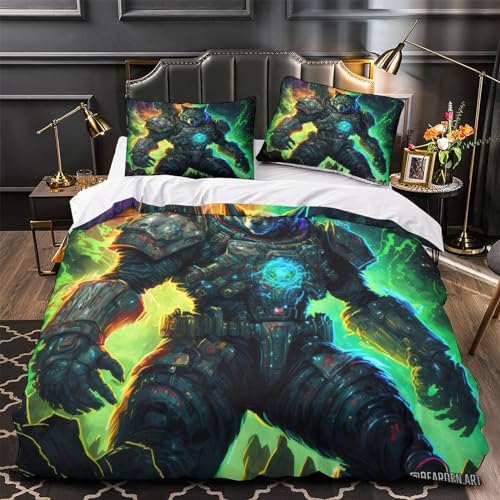 DAGROD Fluffy Duvet Cover Bedding Set with Pillow Cases Cosmic Space Wolves 3D Print Quilt Cover Breathable and Moisture-Proof Cosy Soft Bedding Se King（220x240cm）