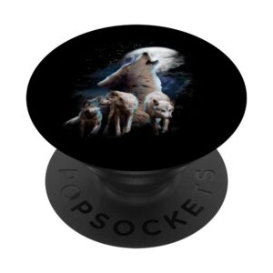 space wolves cosmic snow wolf howling at moon popsockets swappable popgrip