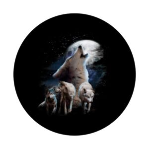 Space Wolves Cosmic Snow Wolf Howling At Moon PopSockets Swappable PopGrip