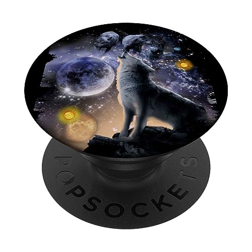 Cosmic Space Wolf, Wolves Family Howling PopSockets Standard PopGrip