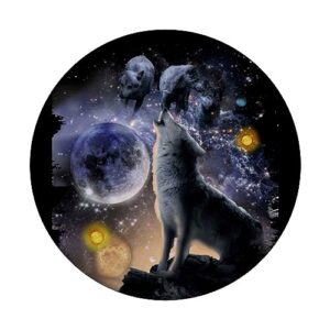 Cosmic Space Wolf, Wolves Family Howling PopSockets Standard PopGrip