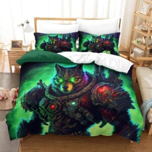 cosmic space wolves 3d printed quilt cover duvet cover comforter covers bedding set for childrens and adults 3 pieces with pillowcases microfiber with zipper closure twin（173x218cm）