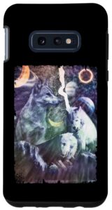 galaxy s10e wolf winter galaxy planets space wolves case